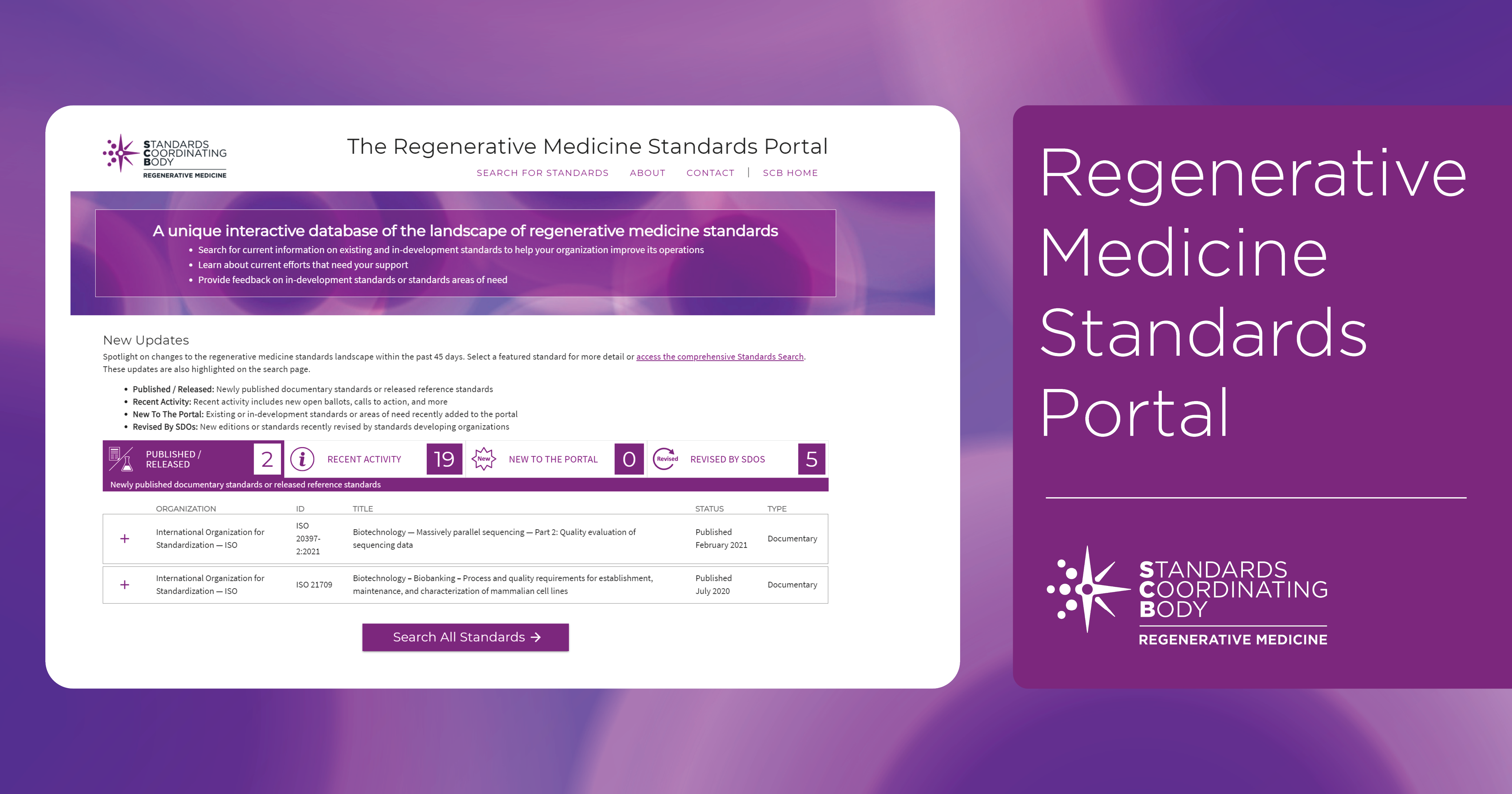 The Regenerative Medicine Standards Portal